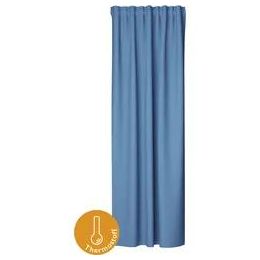Vorhang HOMING "Silan" Gr. 1, blau, B:140cm H:245cm, Polyester, Gardinen, Thermovorhang W&auml;rmevorhang Silan