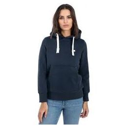 Kapuzensweatshirt DEPROC ACTIVE "HildaCMYK II WOMEN", Damen, Gr. 44L, navy, 50% Baumwolle; 50% Polyester, bequem, angesetztes B&uuml;ndchen, Sweatshirts, weiche Fleecejacke mit K&auml;ngurutasche