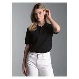Poloshirt TRIGEMA "TRIGEMA Poloshirt DELUXE Piqu&eacute;", Damen, Gr. 5XL, schwarz, Piqu&eacute;, 100% Baumwolle, Basic, lang, ohne Ausschnitt, Shirts