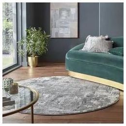 Teppich FLAIR RUGS "Wonderlust", grau, H:10mm &Oslash;:160cm, Kunstfaser, Teppiche, Teppich