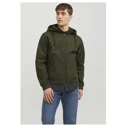 Jack & Jones Softshelljacke JACK & JONES "JJEBASIC mit wasserabweisender Funktion", Damen, Gr. XL, gr&uuml;n (rosin), Web, Obermaterial: 100% Polyester, unifarben, regular fit normal, B&uuml;ndchen, Jacken Softshelljacke, Kunstfaser, regular fit