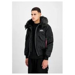 Winterjacke Alpha Industries "45/P Hooded Custom", Herren, Gr. XXL, schwarz (schwarz, schwarz), Obermaterial: 100% Nylon; Futter: 100% Nylon; F&uuml;llung: 100% Polyester, Jacken Winterjacke