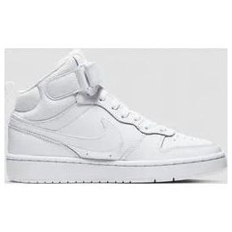 Sneaker Nike SPORTSWEAR "Court Borough Mid 2 (GS)", M&auml;dchen, Gr. 36,5, wei&szlig; (wei&szlig; wei&szlig;, wei&szlig;), Leder, Synthetik, unifarben, Schuhe Sneaker, Design auf den Spuren des Air Force 1, f&uuml;r Kinder & Jugendliche