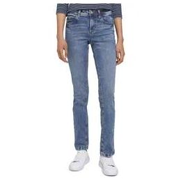 Straight-Jeans Tom Tailor "Alexa - Straight", Damen, Gr. 28, L&auml;nge 32, blau (random bleached blau), Denim/Jeans, Obermaterial: 98% Baumwolle, 2% Elasthan, unifarben, gerade lang, Jeans Straight-Jeans, in 5-Pocket-Form, Topseller