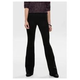 Jerseyhose Only "ONLFEVER &ndash; Jerseyhose mit Stretch und ausgestelltem Bein", Damen, Gr. M (38), L&auml;nge 30, schwarz (schwarz 30), Jersey, Obermaterial: 95% Polyester, 5% Elasthan, unifarben, skinny fit lang, Hosen Jerseyhose, skinny fit, casual, Jersey, Polyester, ohne Ausschnitt