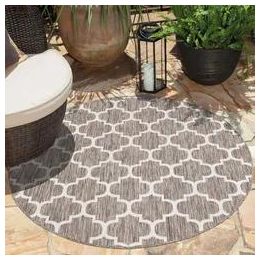 Outdoorteppich Carpet City "Outdoor 462", beige, H:5mm &Oslash;:160cm, Polypropylen, Teppiche, Outdoorteppich, UV-best&auml;ndig, Flachgewebe, auch in quadratischer Form erh&auml;ltlich