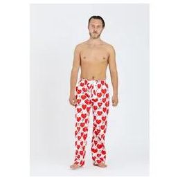 Lousy Livin Underwear Stoffhose LOUSY LIVIN "Pants Valentines", Herren, Gr. XL, EURO-Gr&ouml;&szlig;en, wei&szlig;, 100% Baumwolle, bedruckt, lang, Hosen Stoffhose, mit Herz Print