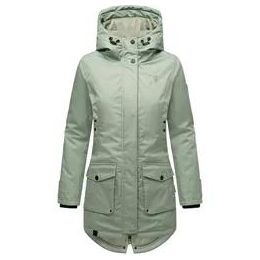 Parka Navahoo "Brinjaa", Damen, Gr. M (38), gr&uuml;n (mint), Obermaterial: 65% Polyester, 35% Baumwolle. Futter: 100% Polyester. Wattierung: 100% Polyester. &Auml;rmelfutter: 100% Polyester, Basic, tailliert Po-bedeckend, hoch geschlossener Ausschnitt, &Auml;rmel ohne &Auml;rmelschlitz Rippstrickb&uuml;ndchen kontrastfarben, Jacken Parka, Modischer Winter Kurzmantel mit zahlreichen Taschen