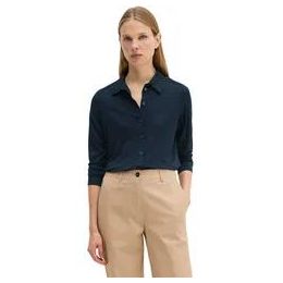 Marc O'Polo Blusenshirt MARC O'POLO "aus LENZINGTM ECOVEROTM", Damen, Gr. M, blau (maniac midnight), Obermaterial: 94% Viskose, 6% Elasthan, unifarben, regular fit, B&uuml;ndchen, Shirts Blusenshirt