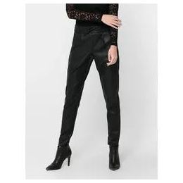 Lederimitathose Only "ONLPOPTRASH EASY COATED PANT PNT NOOS", Damen, Gr. M (38), L&auml;nge 32, schwarz, Web, Obermaterial: 95% Polyester, 5% Elasthan. Beschichtung: 100% Polyurethan, unifarben, kn&ouml;chellang, Hosen