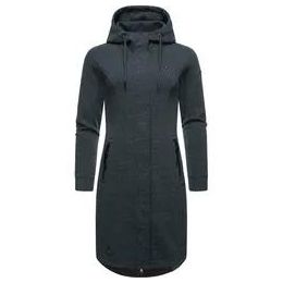Kurzmantel Ragwear "Letti Long", Damen, Gr. L (40), schwarz, Fleece, Obermaterial: 54% Polyester, 41% Baumwolle, 5% Viskose, tailliert knieumspielend, hoch geschlossener Ausschnitt, &Auml;rmel ohne &Auml;rmelschlitz normaler Saum, M&auml;ntel Kurzmantel, &Uuml;bergangsjacke aus Fleece mit Kapuze