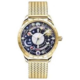Quarzuhr Thomas Sabo "COSMIC AMULET", gold (goldfarben), Armbanduhren, Damen, Quarzuhr, Armbanduhr, Damenuhr, Zirkonia, Herz, Mond, Sterne, Edelstahlarmband