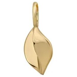 Kettenanh&auml;nger OROLINO "585 Gold mit Blatt-Motiv", gelb, Schmuckanh&auml;nger, Damen, one-size, Gold, 0,2 g, Kettenanh&auml;nger