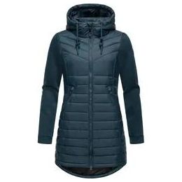 Langjacke Ragwear "Sandrra Long", Damen, Gr. M (38), blau (petrol), Obermaterial: 100% Polyester. Futter: 100% Polyester. Wattierung: 100% Polyester, figurumspielend Po-bedeckend, &Auml;rmel ohne &Auml;rmelschlitz abgestepptes B&uuml;ndchen, Jacken Langjacke, Steppjacke aus modernem Materialmix mit Kapuze
