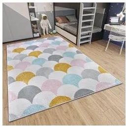 Kinderteppich Hanse Home "Adventures Cloudy", bunt (creme,multifarben), B:160cm H:7mm L:235cm, Polypropylen, Teppiche, Kinderteppich, Spielteppich, fest, Kinderzimmer, Kurzflor, Spielunterlage