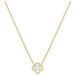 Collier Luigi Merano "Mittelteil Bl&uuml;te, mit funkelnden Brillanten, Gold 585", gold, Halsketten, Damen, 45cm, Gelbgold 585, Collier