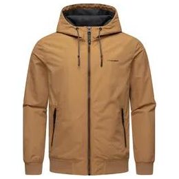 Outdoorjacke Ragwear "Perci", Herren, Gr. 4XL (60), braun, Obermaterial: 100% Polyester. Innenfutter: 100% Polyester, gerade h&uuml;ftbedeckend, hoch geschlossener Ausschnitt, &Auml;rmel ohne &Auml;rmelschlitz Rippstrickb&uuml;ndchen, Jacken Outdoorjacke, Stylische Herren &Uuml;bergangsjacke mit gro&szlig;er Kapuze