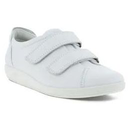 Klettschuh Ecco "SOFT 2.0", Damen, Gr. 42, wei&szlig;, Leder, unifarben, Schuhe Klettschuh, Halbschuh, Freizeitschuh mit Klettverschl&uuml;ssen