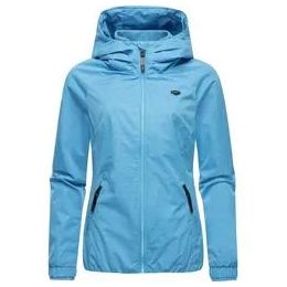 Outdoorjacke Ragwear "Dizzie Tech", Damen, Gr. S (36), blau (himmelblau), Obermaterial: 100% Polyester. Innenfutter: 100% Polyester, gerade h&uuml;ftbedeckend, hoch geschlossener Ausschnitt, &Auml;rmel ohne &Auml;rmelschlitz Rippstrickb&uuml;ndchen mit Gummizug, Jacken Outdoorjacke, Wasserdichte Damen &Uuml;bergangsjacke mit gro&szlig;er Kapuze