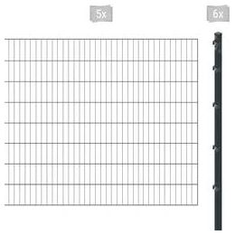 Einstabmattenzaun Arvotec "ESSENTIAL 160 zum Aufschrauben", grau (anthrazit), H:160cm, Kunststoff, Stahl, Zaunelemente, Zaunh&ouml;he 160 cm, Zaunl&auml;nge 2 - 60 m