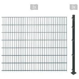 Doppelstabmattenzaun Arvotec "ESSENTIAL 143 zum Aufschrauben", grau (anthrazit), H:143cm, Kunststoff, Stahl, Zaunelemente, Zaunh&ouml;he 143 cm, Zaunl&auml;nge 2 - 60 m