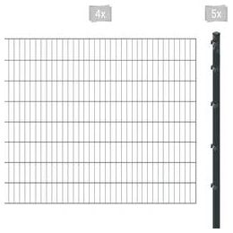 Einstabmattenzaun Arvotec "ESSENTIAL 160 zum Aufschrauben", grau (anthrazit), H:160cm, Kunststoff, Stahl, Zaunelemente, Zaunh&ouml;he 160 cm, Zaunl&auml;nge 2 - 60 m