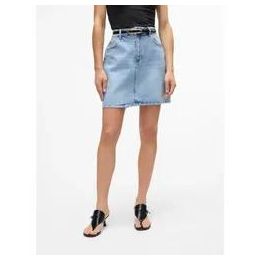 V&eacute;ro Moda Jeansrock VERO MODA "VMTESSA HR SHORT DNM SKIRT MIX GA NOOS", Damen, Gr. XS (34), blau (light blau denim), Denim/Jeans, Obermaterial: 99% Baumwolle, 1% Elasthan, unifarben, kurz, R&ouml;cke Jeansrock, Baumwollmischung