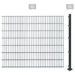 Doppelstabmattenzaun Arvotec "ESSENTIAL 143 zum Aufschrauben", grau (anthrazit), H:143cm, Kunststoff, Stahl, Zaunelemente, Zaunh&ouml;he 143 cm, Zaunl&auml;nge 2 - 60 m