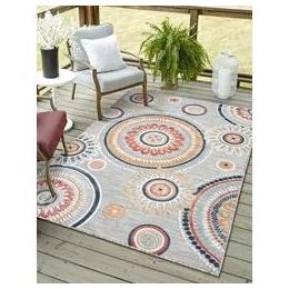 Teppich "Loop, LAGERR&Auml;UMUNG", bunt (grau,multi), B:160cm H:8mm L:230cm, Polypropylen, MyFlair M&Ouml;BEL & ACCESSOIRES, Teppiche, Teppich, modernes Design, Hoch-Tief Effekt, Outdoor geeignet, Balkon, Terrasse