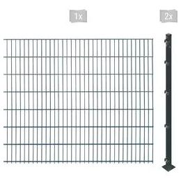 Doppelstabmattenzaun Arvotec "ESSENTIAL 143 zum Aufschrauben", grau (anthrazit), H:143cm, Kunststoff, Stahl, Zaunelemente, Zaunh&ouml;he 143 cm, Zaunl&auml;nge 2 - 60 m