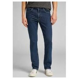 Straight-Jeans Lee "Brooklyn", Herren, Gr. 33, L&auml;nge 30, blau (schwarz stone wash), Denim/Jeans, Obermaterial: 90% Baumwolle, 8% Elastomultiester, 2% Elasthan, normal lang, Jeans Straight-Jeans