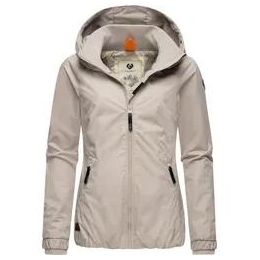 Outdoorjacke Ragwear "Dizzie", Damen, Gr. M (38), wei&szlig; (bone), Au&szlig;enmaterial: 100% Polyester. Innenfutter: 100% Polyester, gerade h&uuml;ftbedeckend, &Auml;rmel ohne &Auml;rmelschlitz Rippstrickb&uuml;ndchen, Jacken Outdoorjacke, Wasserdichte &Uuml;bergangsjacke mit gro&szlig;er Kapuze