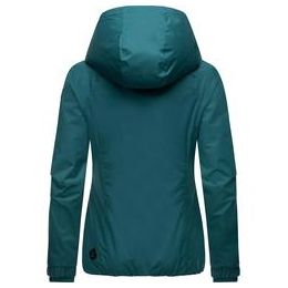 Outdoorjacke Ragwear "Dizzie", Damen, Gr. XL (42), blau (metallicblau), Au&szlig;enmaterial: 100% Polyester. Innenfutter: 100% Polyester, gerade h&uuml;ftbedeckend, &Auml;rmel ohne &Auml;rmelschlitz Rippstrickb&uuml;ndchen, Jacken Outdoorjacke, Wasserdichte &Uuml;bergangsjacke mit gro&szlig;er Kapuze, Topseller