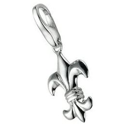 Charm Blume "franz&ouml;sische Lilie, Silber 925", silber, Giorgio Martello MILANO, Charms, Damen, Silber 925 (Sterlingsilber)