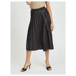 Plisseerock Vila "VINITBAN SKIRT - NOOS", Damen, Gr. XXL (44), schwarz, Web, Obermaterial: 96% Polyester, 4% Elasthan, unifarben, regular fit knieumspielend, R&ouml;cke, Materialmix