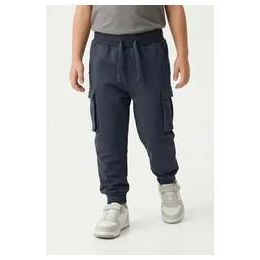 Jogginghose name it "NMNOLI f&uuml;r Unisex mit elastischem Bund und schlichtem Look", M&auml;dchen, Gr. 122, N-Gr, blau (schwarz sapphire), Sweatware, Obermaterial: 60% Baumwolle, 40% Polyester, unifarben, normal normal, Hosen Jogginghose, regular fit, uni, elastischer Bund