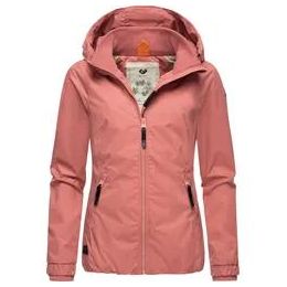 Outdoorjacke Ragwear "Dizzie", Damen, Gr. XXL (44), rosa (blassrosa), Au&szlig;enmaterial: 100% Polyester. Innenfutter: 100% Polyester, gerade h&uuml;ftbedeckend, &Auml;rmel ohne &Auml;rmelschlitz Rippstrickb&uuml;ndchen, Jacken Outdoorjacke, Wasserdichte &Uuml;bergangsjacke mit gro&szlig;er Kapuze