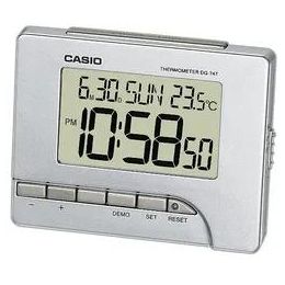 Quarzwecker Casio "DQ-747-8EF", silber (silberfarben), Wecker, Wecker, Digitalwecker, Thermometer, Snooze,Geschenkidee, Schlafzimmer