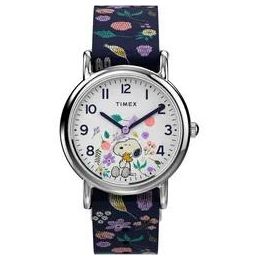 Quarzuhr Timex "PEANUTS WEEKENDER", blau (dunkelblau), Armbanduhren, Kinder, Quarzuhr, Armbanduhr, Kinderuhr, Lernuhr, M&auml;dchen, Schulanfang, Geschenkidee