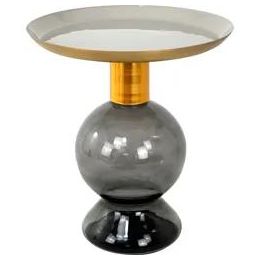 Beistelltisch PAROLI, grau (anthrazit, gold, wei&szlig;), B:50cm H:57cm T:50cm, Tische, Beistelltisch
