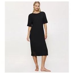 Nachthemd Triumph "Timeless Sensuality NDK SSL", Damen, Gr. 38, N-Gr, schwarz, Single Jersey, 94% Modal, 6% Elasthan, unifarben, bequem Midi, Rundhals, Kleider Nachthemd, atmungsaktiv, weich, kurz&auml;rmelig, Rundhalsausschnitt