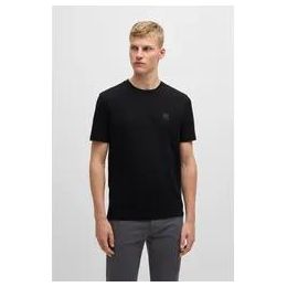 T-Shirt BOSS ORANGE "Tales", Herren, Gr. M, schwarz (001_schwarz), Web, Obermaterial: 100% Baumwolle, unifarben, Basic normal, Rundhals, eng eingefasste Kante, Shirts T-Shirt, mit BOSS Stickerei auf der Brust