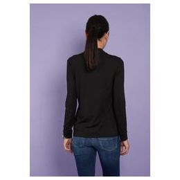 Langarmshirt Seidel Moden, Damen, Gr. 44, schwarz, Obermaterial: 95% Viskose, 5% Elasthan, unifarben, regular fit taillenbedeckt, ohne Ausschnitt, Shirts Langarmshirt, mit Glitzersteinen, MADE IN GERMANY