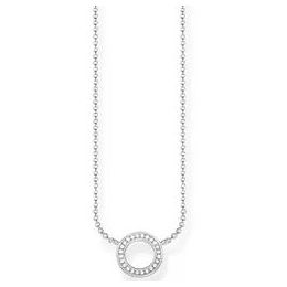 Kette mit Anh&auml;nger Thomas Sabo "Kreis Klein" Gr. 45, bunt (silberfarben, wei&szlig;), Halsketten, Damen, 45, Silber 925 (recycelt), mit Zirkonia (synth.)