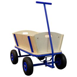 Bollerwagen Billy Beach Wagon, Blau, Holz, Metall, 94.5x97x61 cm, Baby on Tour, Kinderwagen, Bollerwagen