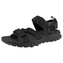 Sandale Timberland "GARRISON TRAIL BACKSTRAP SANDAL", Herren, Gr. 44, schwarz, Textil, Schuhe Sandale, mit Klettverschluss