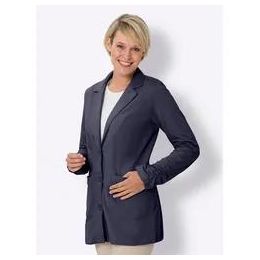 Sweatblazer Classic Basics "Shirtblazer", Damen, Gr. 44, blau (marine), 100% Baumwolle, Blazer