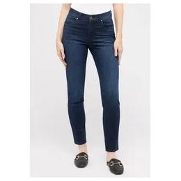 Straight-Jeans Angels "CICI", Damen, Gr. 36, L&auml;nge 32, blau (schwarz indigo used), Denim/Jeans, Obermaterial: 92% Baumwolle, 6% Polyester, 2% Elasthan, slim fit, Jeans Straight-Jeans, Straight-Schnitt, Slim fit Passform, aus Baumwollmischung