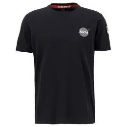 T-Shirt Alpha Industries "Space Shuttle T-Shirt", Herren, Gr. S, schwarz, Obermaterial: 90% Baumwolle, 10% Polyester, Shirts T-Shirt