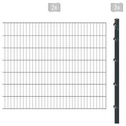 Einstabmattenzaun Arvotec "ESSENTIAL 140 zum Aufschrauben", grau (anthrazit), H:140cm, Kunststoff, Stahl, Zaunelemente, Zaunh&ouml;he 140 cm, Zaunl&auml;nge 2 - 60 m